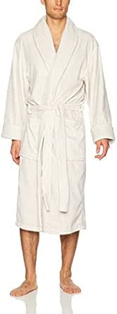 Daniel Buchler Men's Thin Chevron Stripe Robe, Grey/Natural, Large/X ...