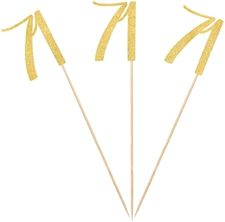 Amazon.com: Gold Glitter 71st Birthday Centerpiece Sticks, 12-Pack ...