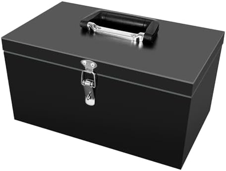 Peastorm Small Steel Metal Tool Box, Lockable Storage Box for Storing ...