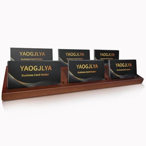 Amazon.com: Yaogjlya Wood Business Card Holder Stand - Large Capacity ...