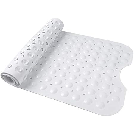 AWinEur Non-slip Bathtub Mat Extra Long Environmental TPR Rubber Bath ...