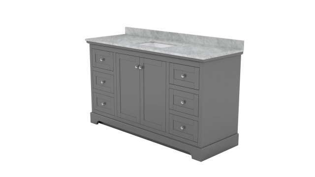 Watch Avery 60" Single Vanity in Dark Gray 360 Spin View on Amazon Live