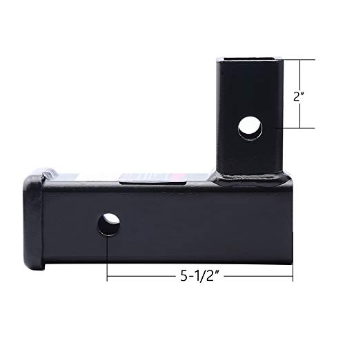 HITOWMFG Vertical Convert Horizontal Receiver Trailer Hitch Adapter 2 ...