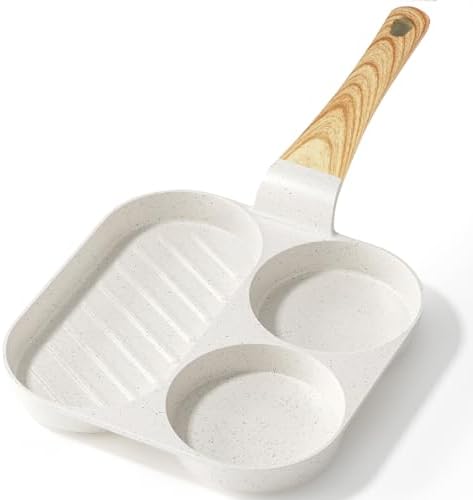 Amazon.com: GiPP Non Stick Egg Pan - 3 Section Breakfast Frying Pan, 3 ...