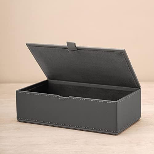 Pure Home + Living Beige Faux Leather Box with Lid : Amazon.in: Home ...