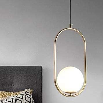 Buy SVDK Metal Single White Lamp Shade with Golden Base Hanging Light ...