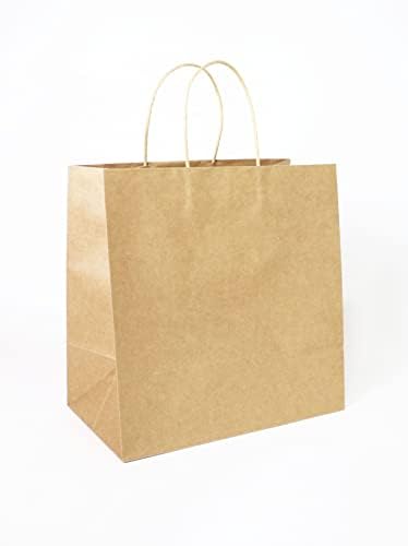 QBQBAG Brown Kraft paper bag with handle 16x6x16 inches Gift bags ...