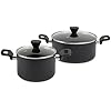 Amazon.com: Amazon Basics 10 -Piece Hard Anodized Non-stick Stackable Cookware Pots and Pans Set ...