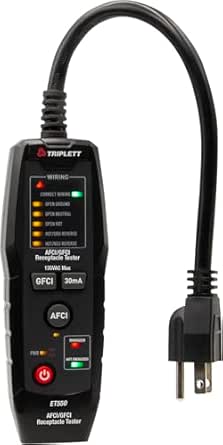 Triplett ET550 AFCI/GFCI Receptacle Tester: Amazon.com: Tools & Home ...