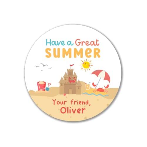 Amazon.com: Emma Pink Studio Personalized Have a Great Summer Stickers ...