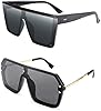Amazon.com: FEISEDY Oversized Sunglasses Mens Womens Flat Top Square Trendy Visor Shades UV400 ...