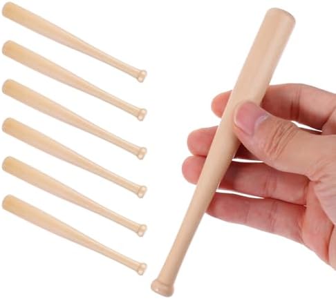Amazon.com : PEOVLVN 6 Pcs Mini Baseball Bats, 6 Inch Unfinished Wooden ...