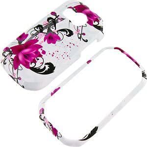 Amazon.com: Purple Flowers White Protector Case Pantech Crossover P8000 ...