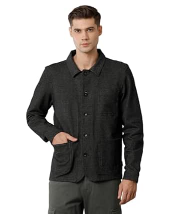Buy VOI Jeans Men's Black Regular Fit Casual Jacket at Amazon.in