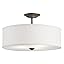 Kichler, Shailene 14" 3 Light Round Semi Flush with Satin Etched White ...