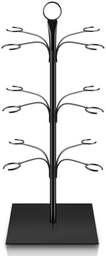 bar@drinkstuff Cocktail Tree Black - Glass Display for 12 Glasses, Gin ...