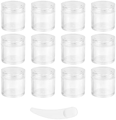 12 Pcs 10ML Empty Cosmetic Jars, Sample Pots, Travel Pots with Spatula ...