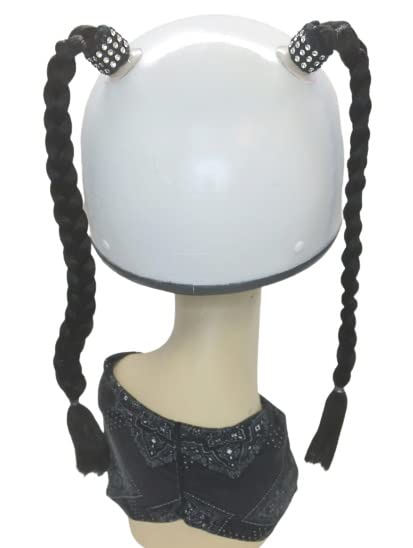 Amazon.com: Long Braided helmet pigtails, pigtails for motorcycle ...
