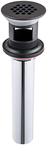 Grid Drain Strainer Assembly with Overflow for Bathroom Sink, P.O. Plug ...