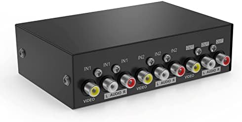AV RCA Switch Box 4 way, MT-ViKI Audio Video Switcher Composite Video L ...
