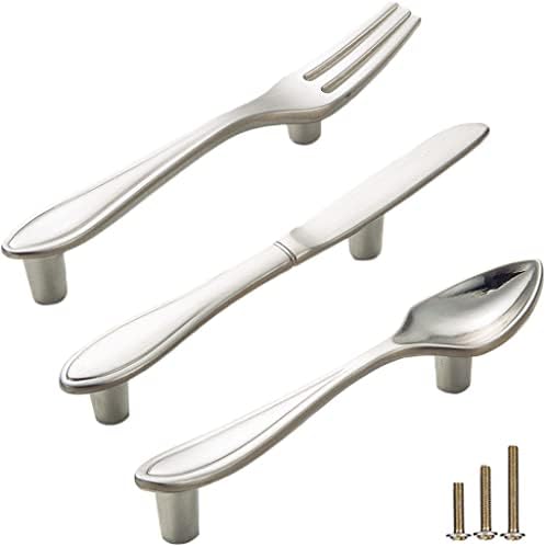Sinyiol 3Pcs Funny Cutlery Tableware Cabinet Pulls,Creative Spoon Fork ...