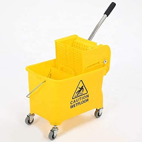 Shivis™Mini Mop Bucket Wringer Trolley (20 Liter) (Yellow ...