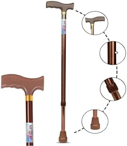 MCP Quadripod Height Adjustable Aluminium Four Legged Walking Stick for ...