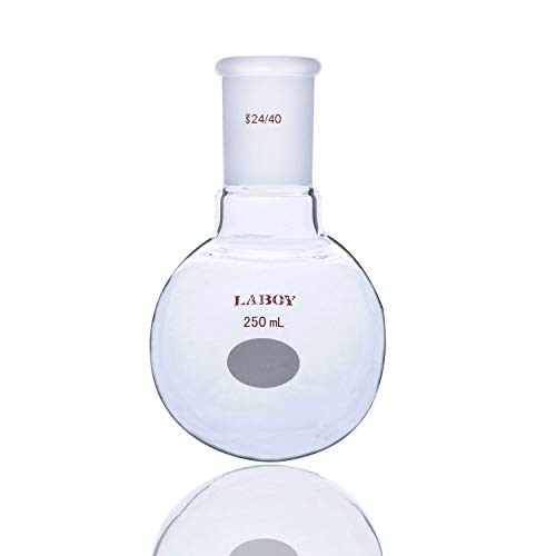 Laboy Glass 250mL Single Neck Round Bottom Boiling Flask Heavy Wall ...