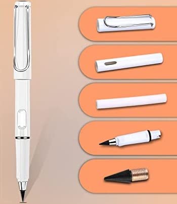 BWOGUE 2 set Inkless pencil, metal pencil, infinite never ending pencil ...