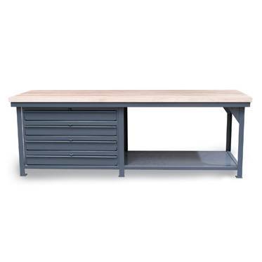 Stronghold, Benchmax Maple Top Bench With Narrow Drawers, Benchmax-S, W ...