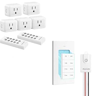 DEWENWILS Wireless Timer Light Switch, 1800W Timer Switch, 1-5-15 ...