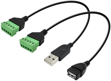 JZK 2x USB Screw Terminal Block Adapter Male to 4 Pin/Way Female Bolt ...