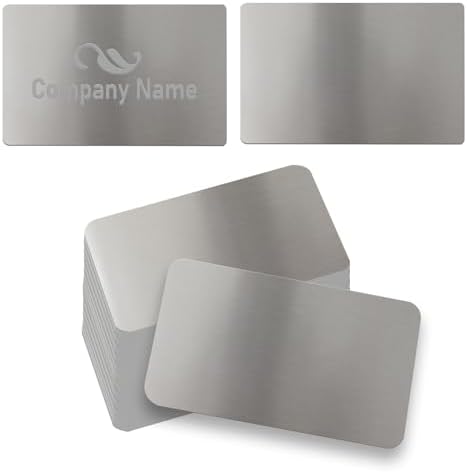 Amazon.com : CDIYTOOL 100 Pcs Silver Aluminum Business Cards, 3.39x2.13 ...