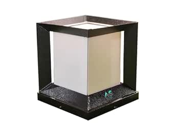 AS DEKORE LIGHTS Square Shape Gate Light Metal Acrylic Waterproof Pole ...
