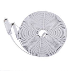 33 FT White Flat External Outdoor Network Ethernet Cable Cat5e CAT6 ...