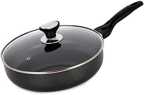 nuovva Non Stick Saute Pan – Induction Hob Saucepan with Lid – Kitchen ...