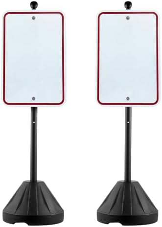 Amazon.com: VEVOR Portable Sign Post, 5 ft Cast Iron Sign Holder with ...