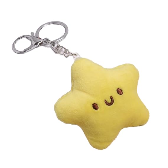 Amazon.com: 1Pc Yellow Plush Star Car Keychain Backpack Accessories ...
