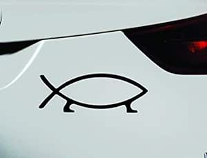Amazon.com: MAF - Darwin Fish Evolution Symbol Black Home Vinyl Decal ...