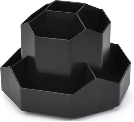 FRETONBA 360° Rotating Pen Holder, 9 Slots Pencil Pen Pot for Desk ...