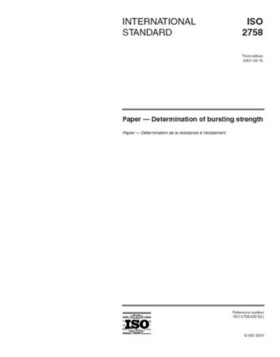 ISO 2758:2001, Paper - Determination of bursting strength ...