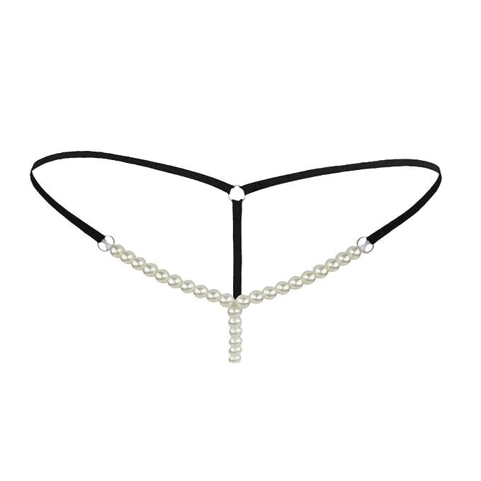 Buy DAhR Women Polyester Hosery Pearls G-String Thongs Panties Lingerie ...