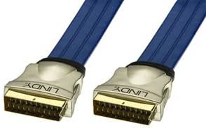 LINDY 20m Premium Gold Flat SCART Lead: Amazon.co.uk: Electronics & Photo