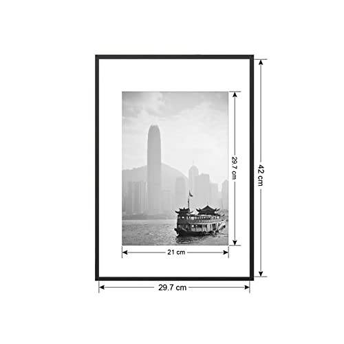 SILD A3 Poster Frame – Aluminium Black Picture Frame A3 with Mount for ...