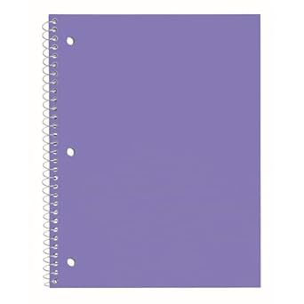 Just Basics® Poly Spiral Notebook, 8" x 10-1/2", 1 Subject, Wide Ruled ...