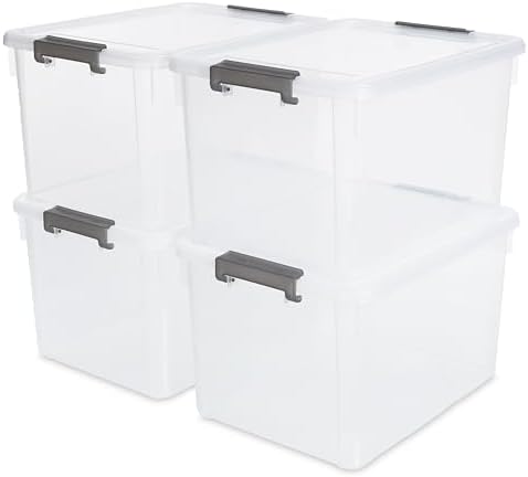 Amazon.com - Citylife 6 Packs 17 QT Plastic Storage Bins with Lids ...