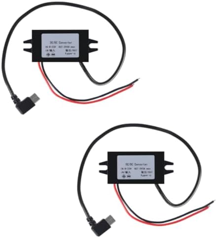 Amazon.com: 2 Pcs DC 12V to 5V USB C Buck Converter 3A 15W Type-C Right ...