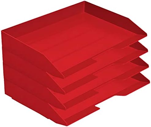 Amazon.com : Acrimet Stackable Letter Tray 4 Tier Side Load, Plastic ...