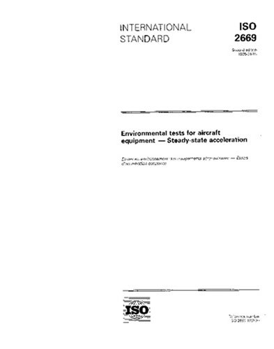 ISO 2669:1995, Environmental tests for aircraft equipment - Steady ...