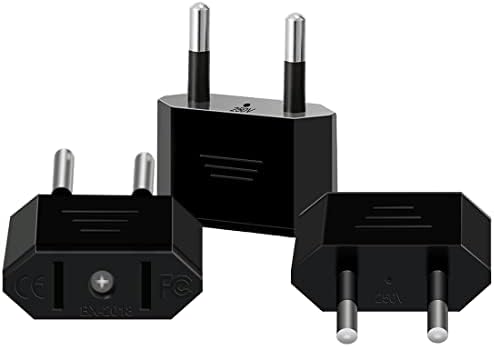 Superpow 【3 pieces】 USA to France adapter, USA to 2 Pin Euro France ...